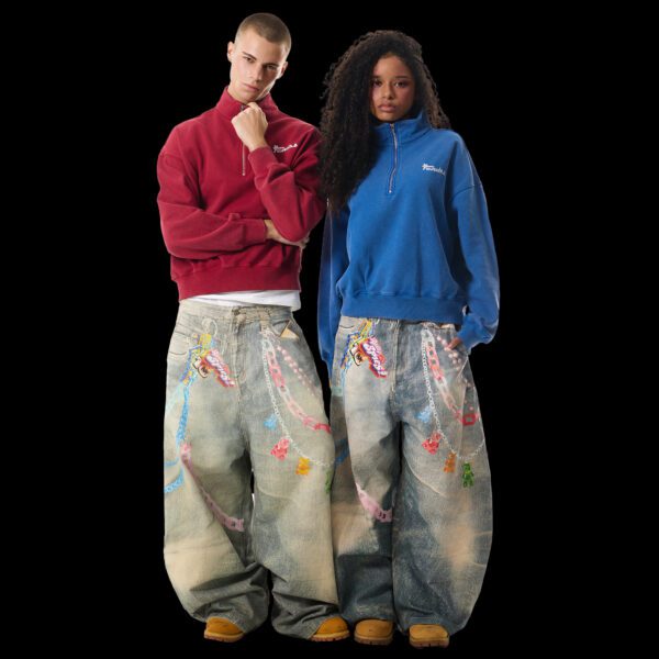 POLYCHROME GUMMY DENIM PANTS - FEINICKÖ