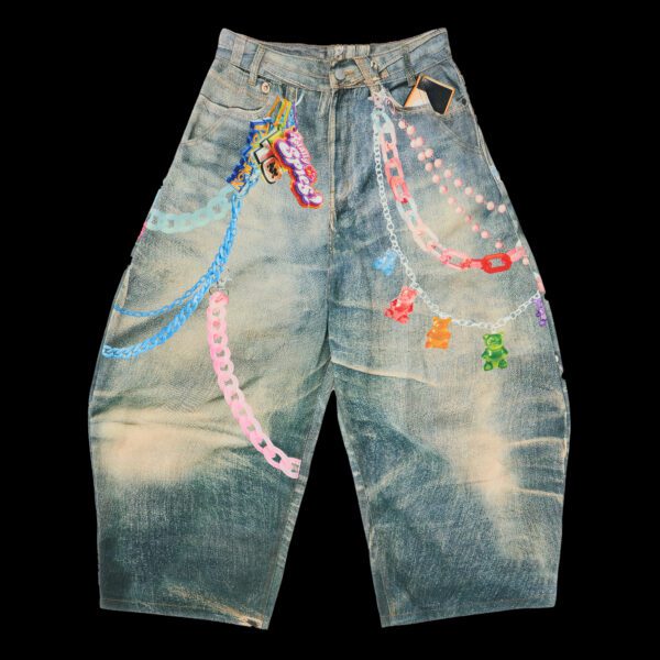 POLYCHROME GUMMY DENIM PANTS - FEINICKÖ