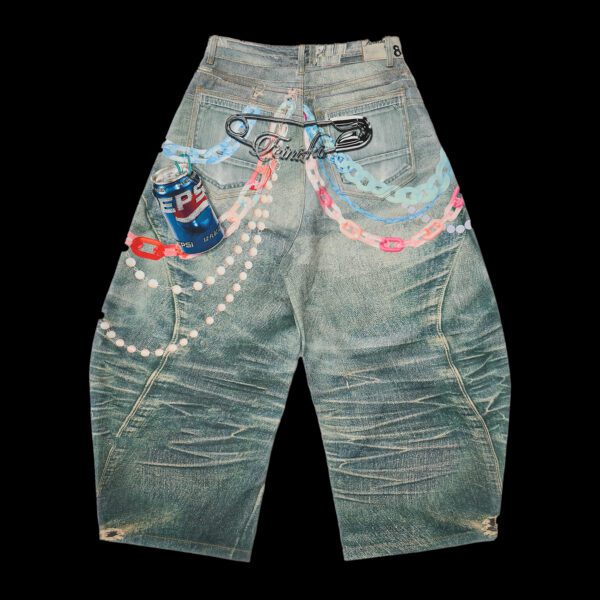 POLYCHROME GUMMY DENIM PANTS - FEINICKÖ