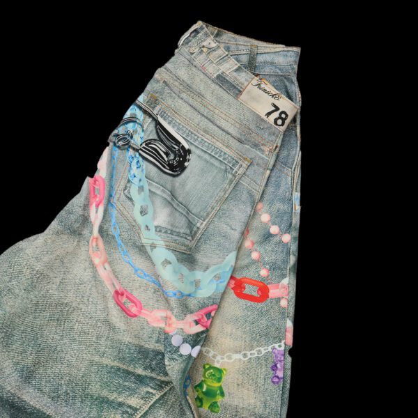 POLYCHROME GUMMY DENIM PANTS - FEINICKÖ